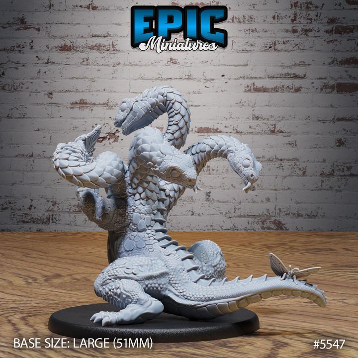 3D Printable Baby Hydra Set / Five-Headed Snake / Legendary Beast / Serpent Creature / Evil Naga ...